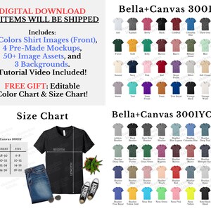 Editable Bella Canvas 3001Y Mockup, Canva Template, BC3001Y CVC Mockup ...