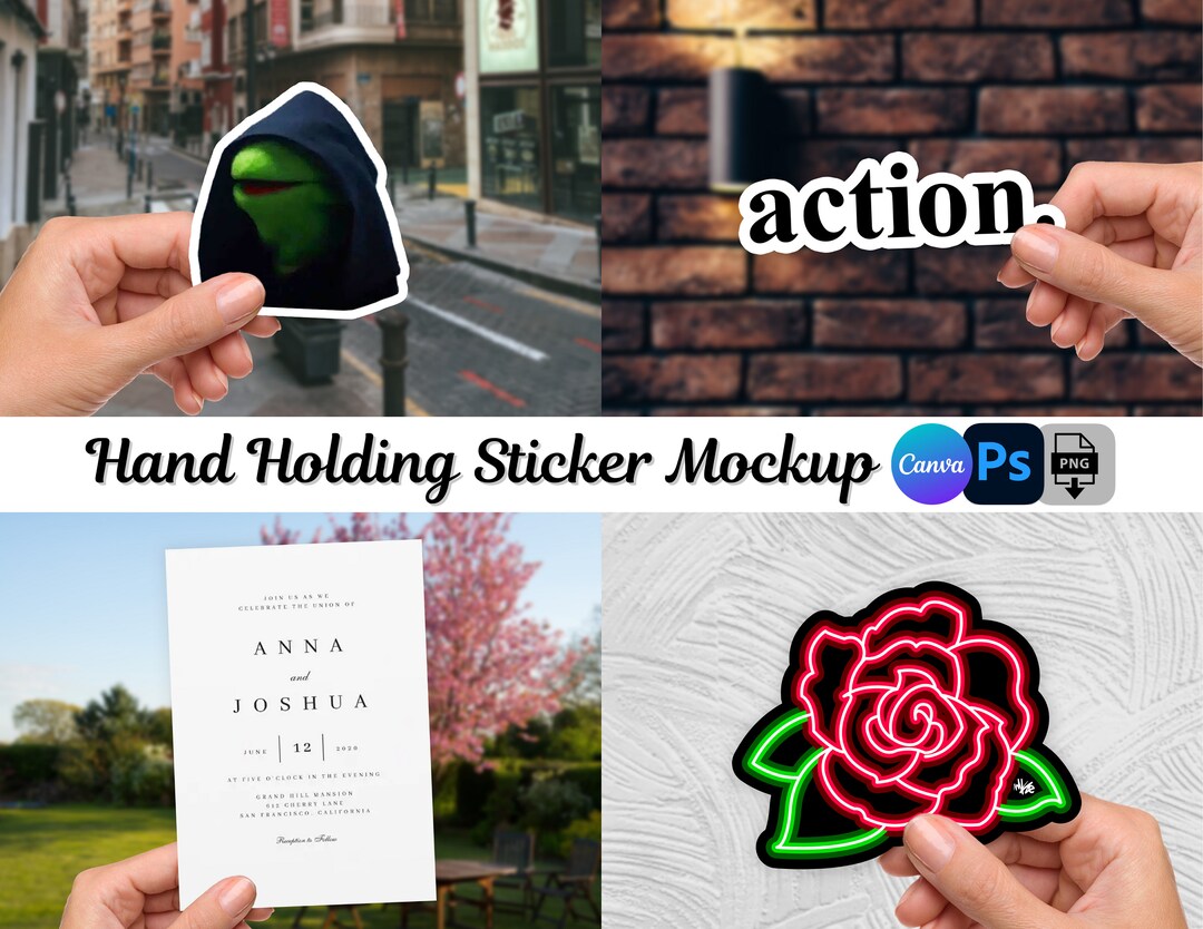 Hand Holding Sticker Mockup Finger Holding Sticker PNG - Etsy