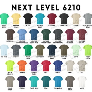 Editable Next Level 6210 Color Chart, Canva Template, N6210 Color Chart ...