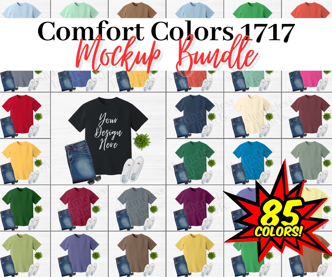 Comfort Colors 1717 Mockup Bundle, All 85 Colors High Resolution, T ...