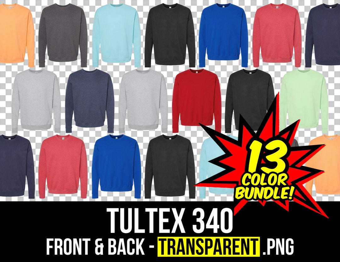 Tultex 340 Front and Back Mockup Bundle, Sweatshirt Mockup PNG, 340TC Transparent, Front and ...