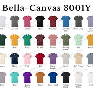 Editable Bella Canvas 3001Y Color Chart & Size Chart, Canva Template ...