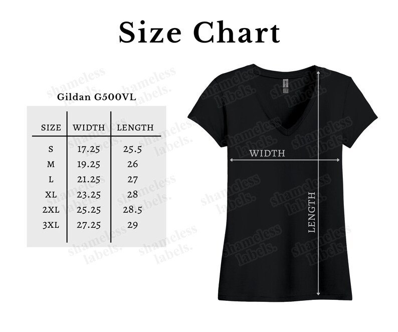 Editable Gildan G500VL Color Chart & Size Chart, Canva Template, 5000VL ...