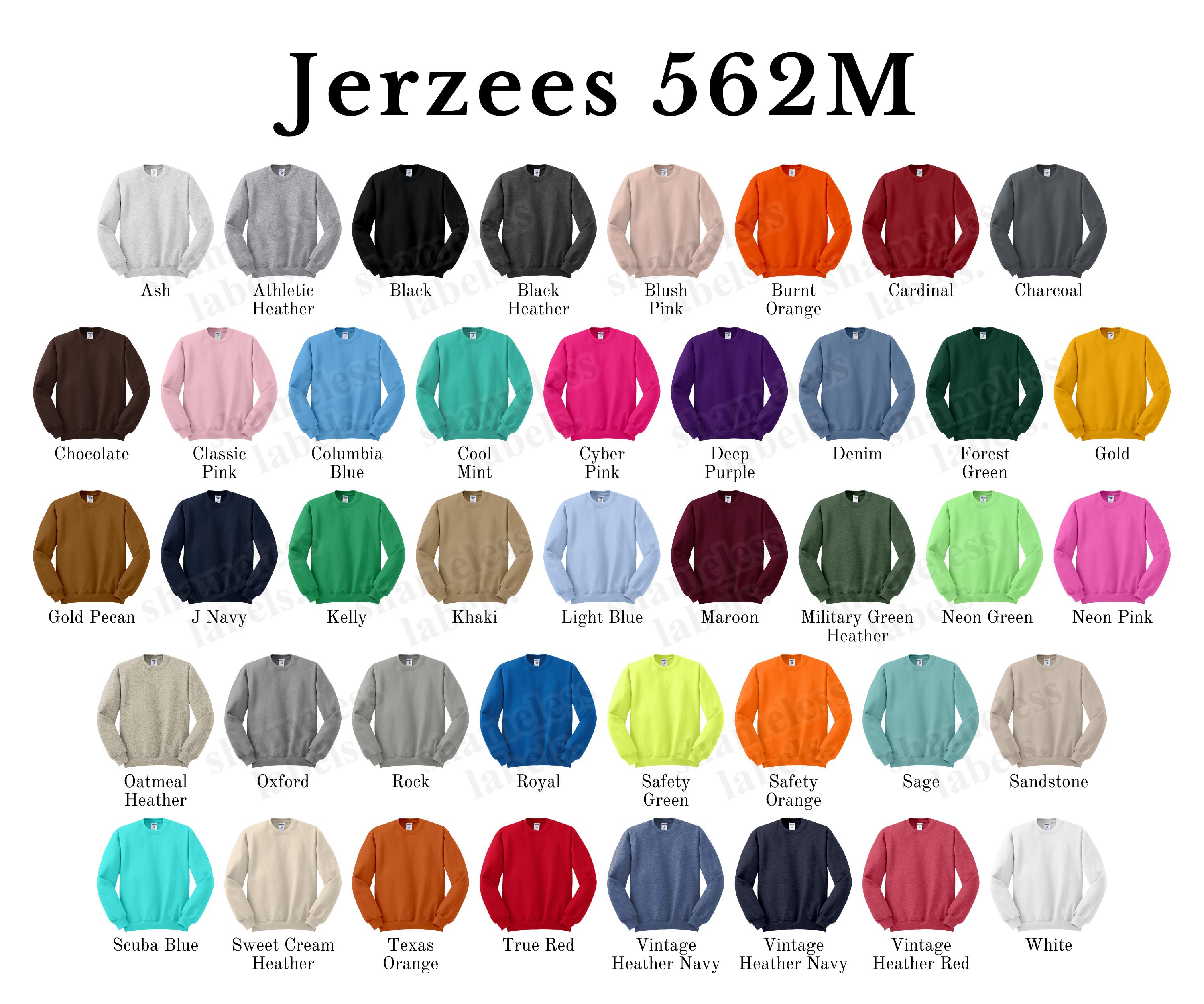 Editable Jerzees 562 Color Chart & Size Chart, Canva Template, Jerzees ...