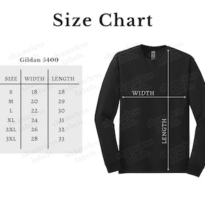 Editable Gildan 5400 Color Chart & Size Chart, Canva Template, G540 ...