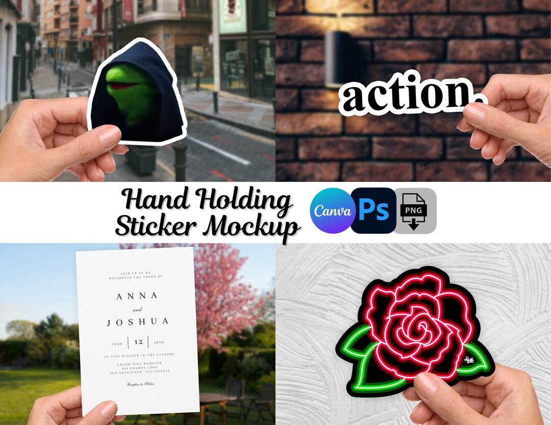 Hand Holding Sticker Mockup, Finger Holding Sticker PNG, Photoshop ...
