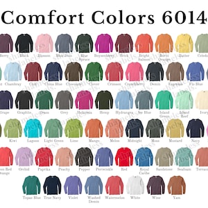 Editable Comfort Colors 6014 Color Chart & Size Chart, Canva Template ...