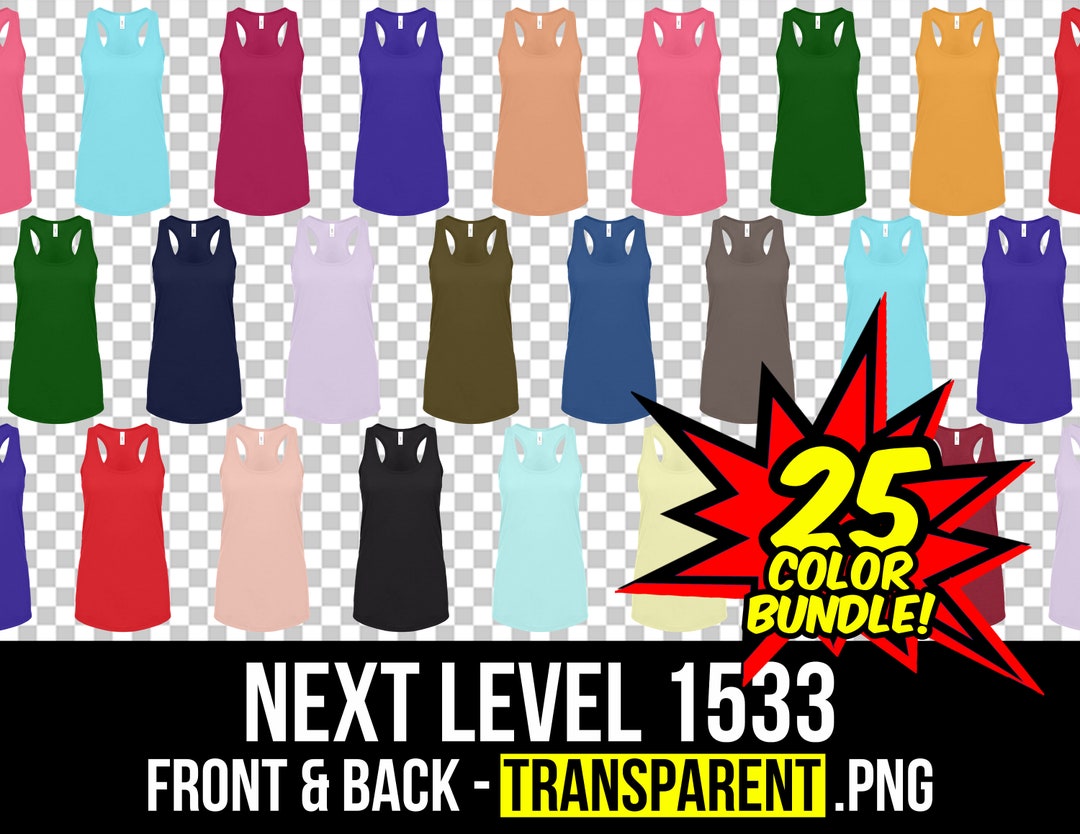 Next Level 1533 Front and Back Mockup Bundle, Women's Racerback Tank ...