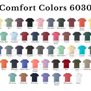 Editable Comfort Colors 6030 Color Chart & Size Chart, Canva Template ...