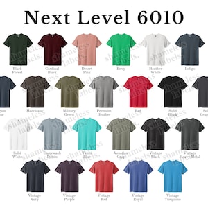 Editable Next Level 6010 Color Chart & Size Chart, Canva Template, 6010 ...