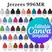 Editable Jerzees 996MR Color Chart & Size Chart, Canva Template, 996MR ...
