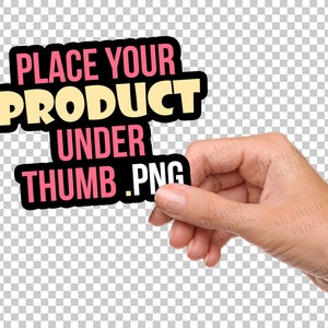 Hand Holding Sticker Mockup Finger Holding Sticker PNG - Etsy