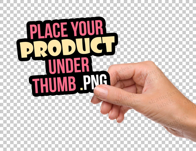 Hand Holding Sticker Mockup Finger Holding Sticker PNG - Etsy