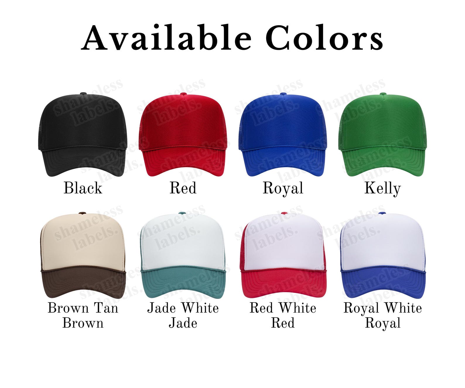 Editable Otto Cap 39-165 Color Chart & Size Chart, Hat Canva Template ...