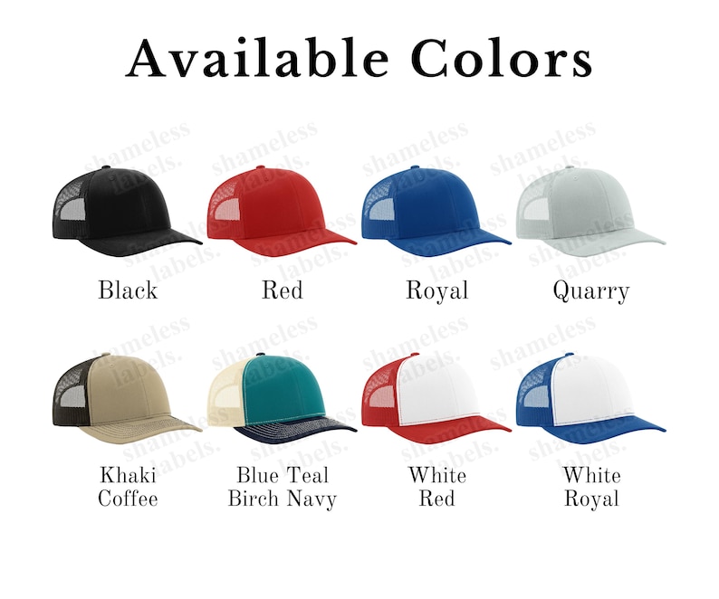 Editable Richardson 112 Color Chart & Size Chart, Hat Canva Template ...