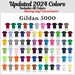 Gildan 5000 Color Chart & Size Chart, Editable Canva Template, G500 ...