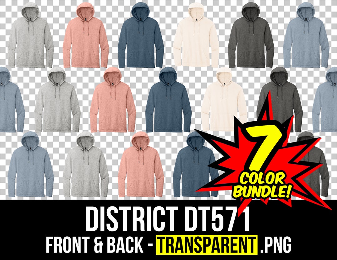 District DT571 Front and Back Mockup Bundle, DT571 Hoodie Mockup, DT571 ...
