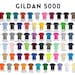Editable Gildan 5000 Color Chart, Canva Template, G500 Color Chart ...