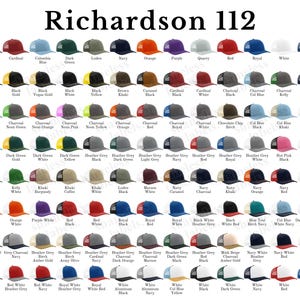 Editable Richardson 112 Color Chart & Size Chart, Hat Canva Template ...