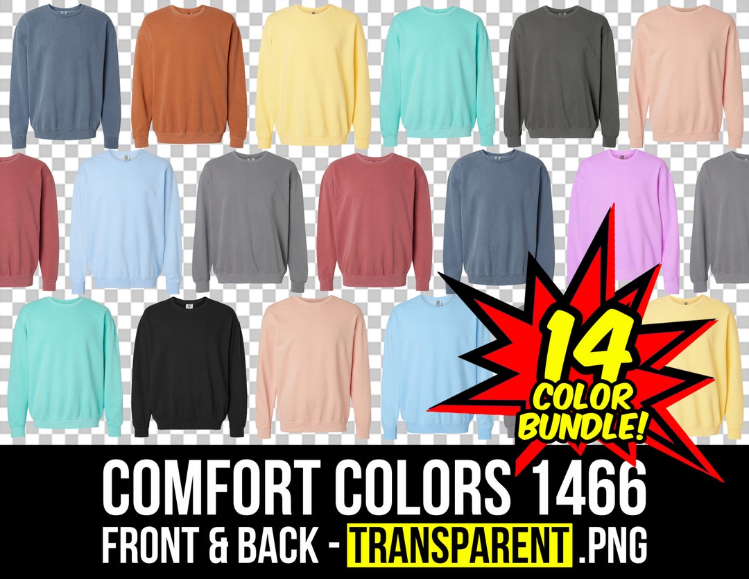 Comfort Colors 1466 Front and Back Mockup Bundle, 1466 Crewneck ...