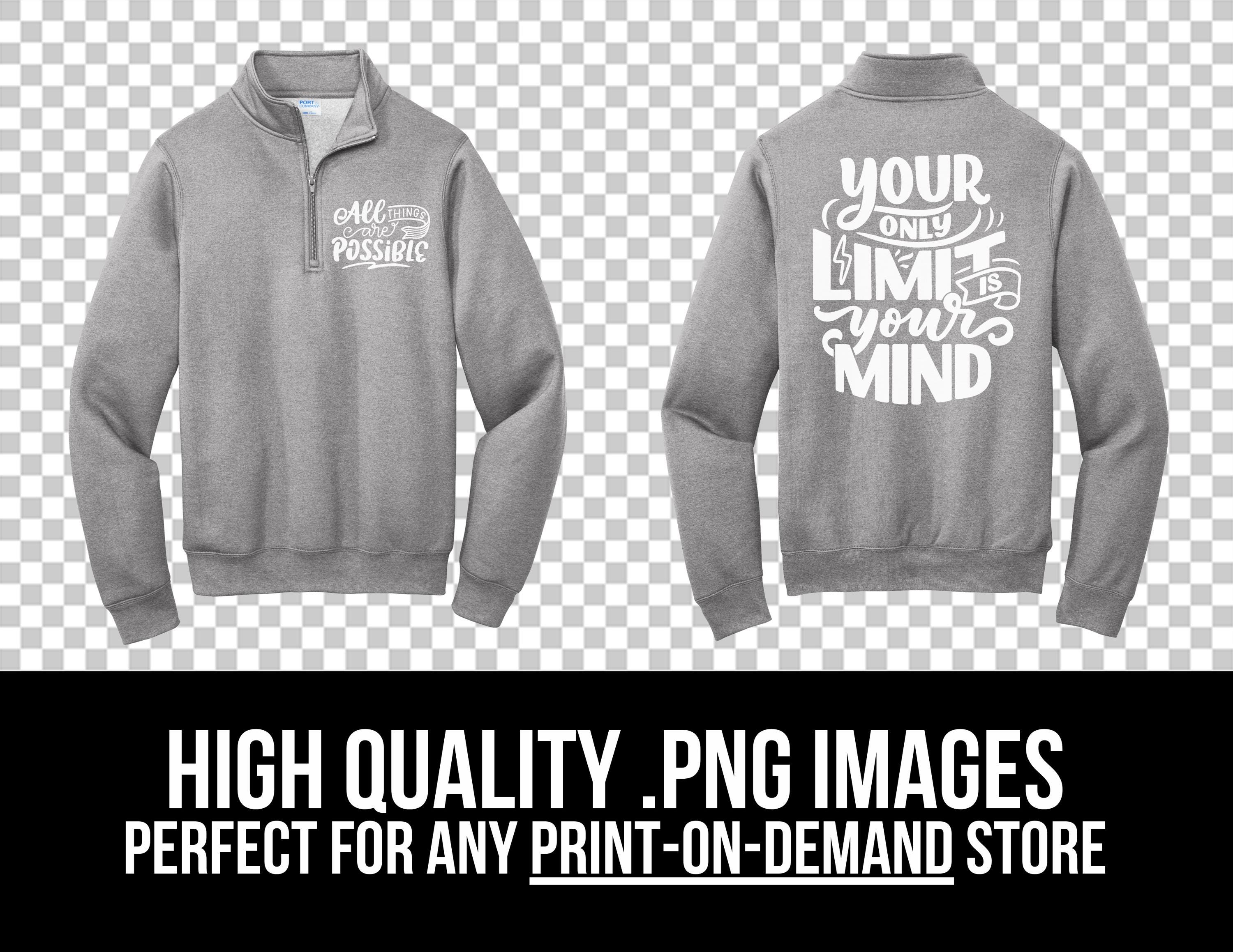 Port & Co PC78Q Front and Back Mockup Bundle, 1/4 Zip Mockup, Port and ...