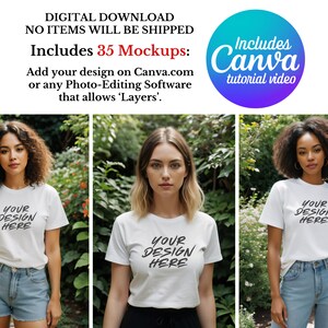 Gildan 5000 Mockup, White Gildan 5000 Mockup Bundle, Women's T-shirt Mockups G500, 35 Mockup ...