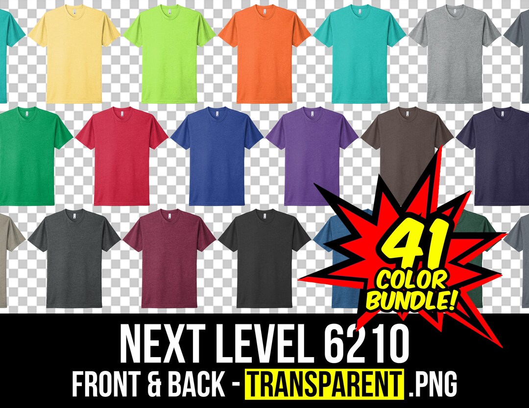 Next Level 6210 Front and Back Mockup Bundle, T Shirt Mockup PNG ...