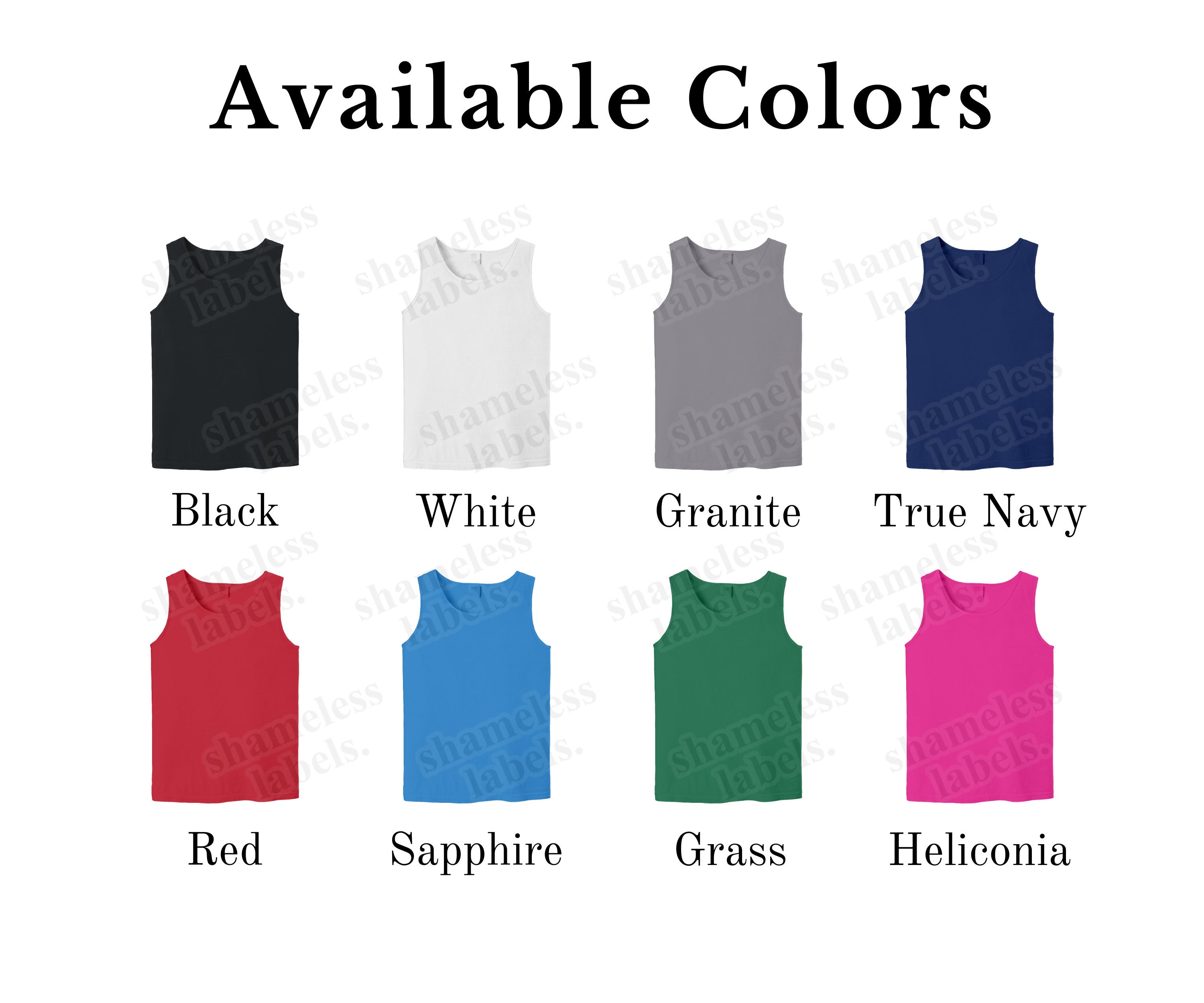 Editable Comfort Colors 9360 Color Chart & Size Chart, Canva Template ...