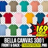 Editable Bella Canvas 3001 Color Chart, All 169 Colors With CVC Heather ...