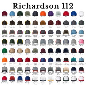 Editable Richardson 112 Color Chart & Size Chart, Hat Canva Template ...