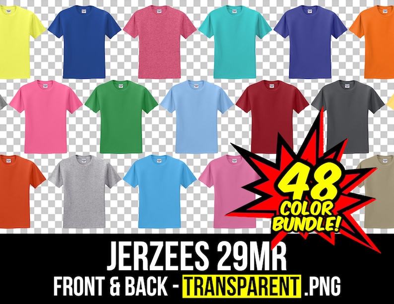 Jerzees 29MR Front and Back Mockup Bundle, Jerzees 29MR Mockup PNG ...