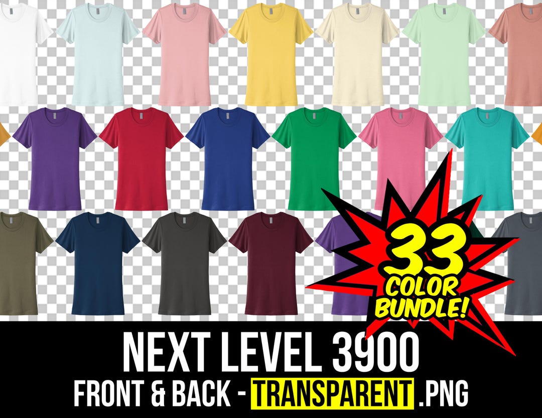 Next Level 3900 Front and Back Mockup Bundle, Women's Boyfriend T-shirt ...