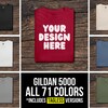 Gildan 5000B Color Chart & Size Chart, Editable Canva Template, G500B ...