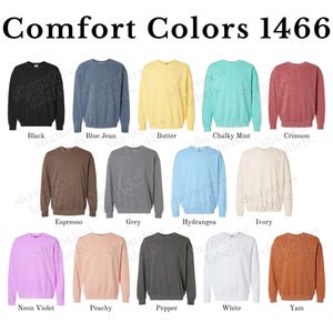 Editable Comfort Colors 1466 Color Chart & Size Chart, Canva Template ...
