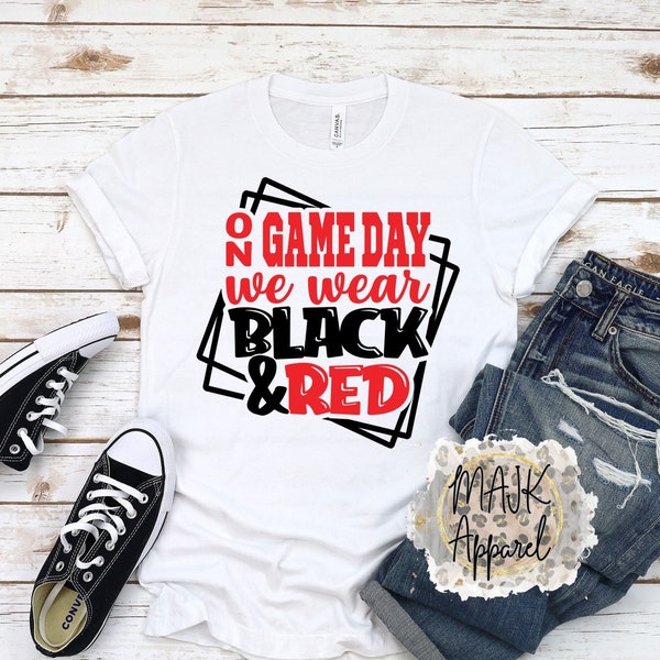Red Black Game Day Shirt - Etsy