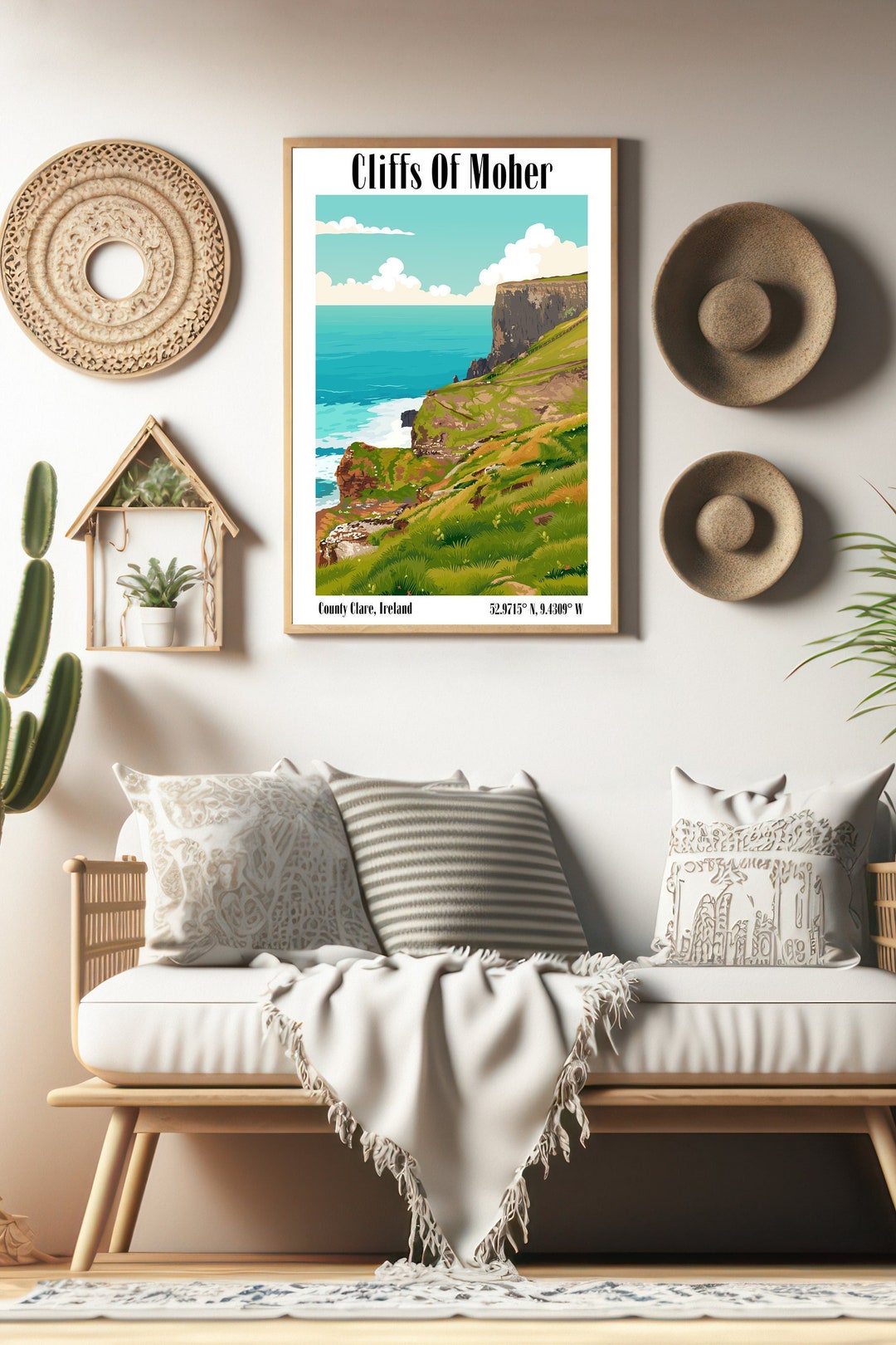 Cliffs of Moher Travel Poster: Ireland Coastal Art (digital Download ...