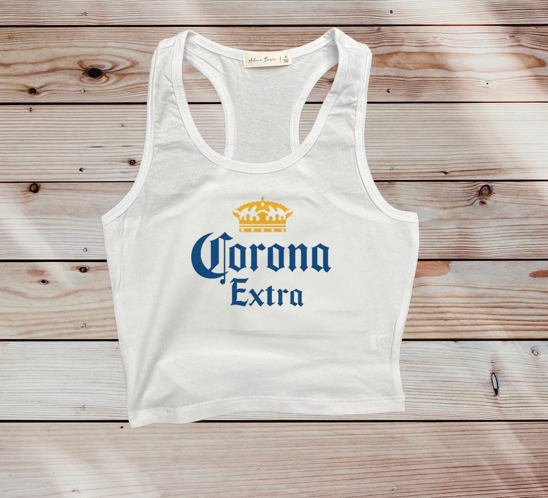 Corona Extra Mexican Beer Cropped Fitted Tank Top Sleeveless Crop - Etsy