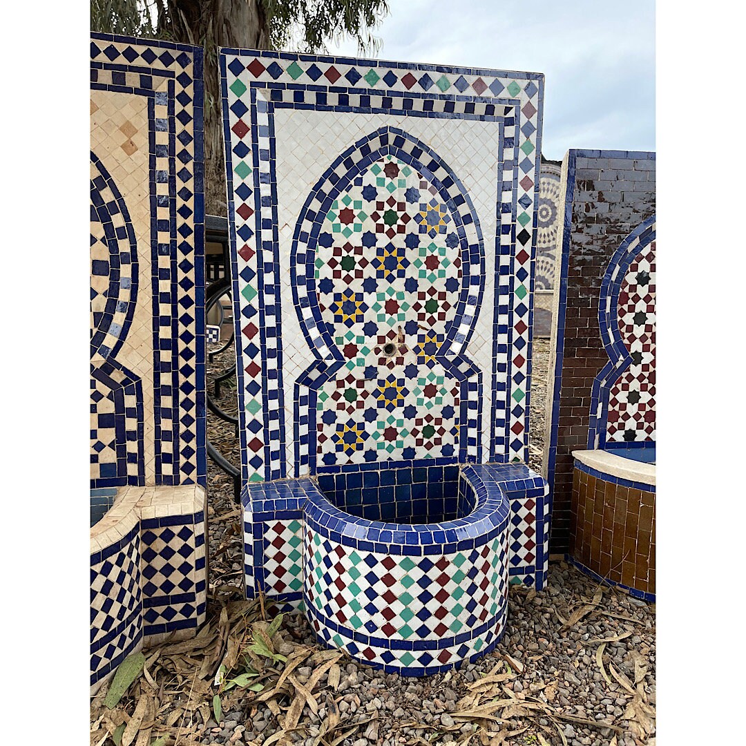 Moroccan Authentic Handcraft Mosaic Fountain, Boujaad Authentic Zelij ...