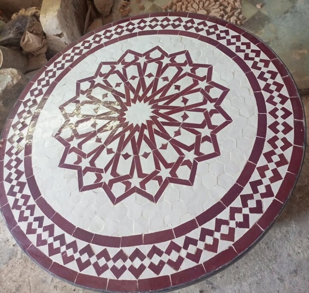 Fabulous Moroccan Ceramic Handcraft Mosaic Round Table Custom - Etsy