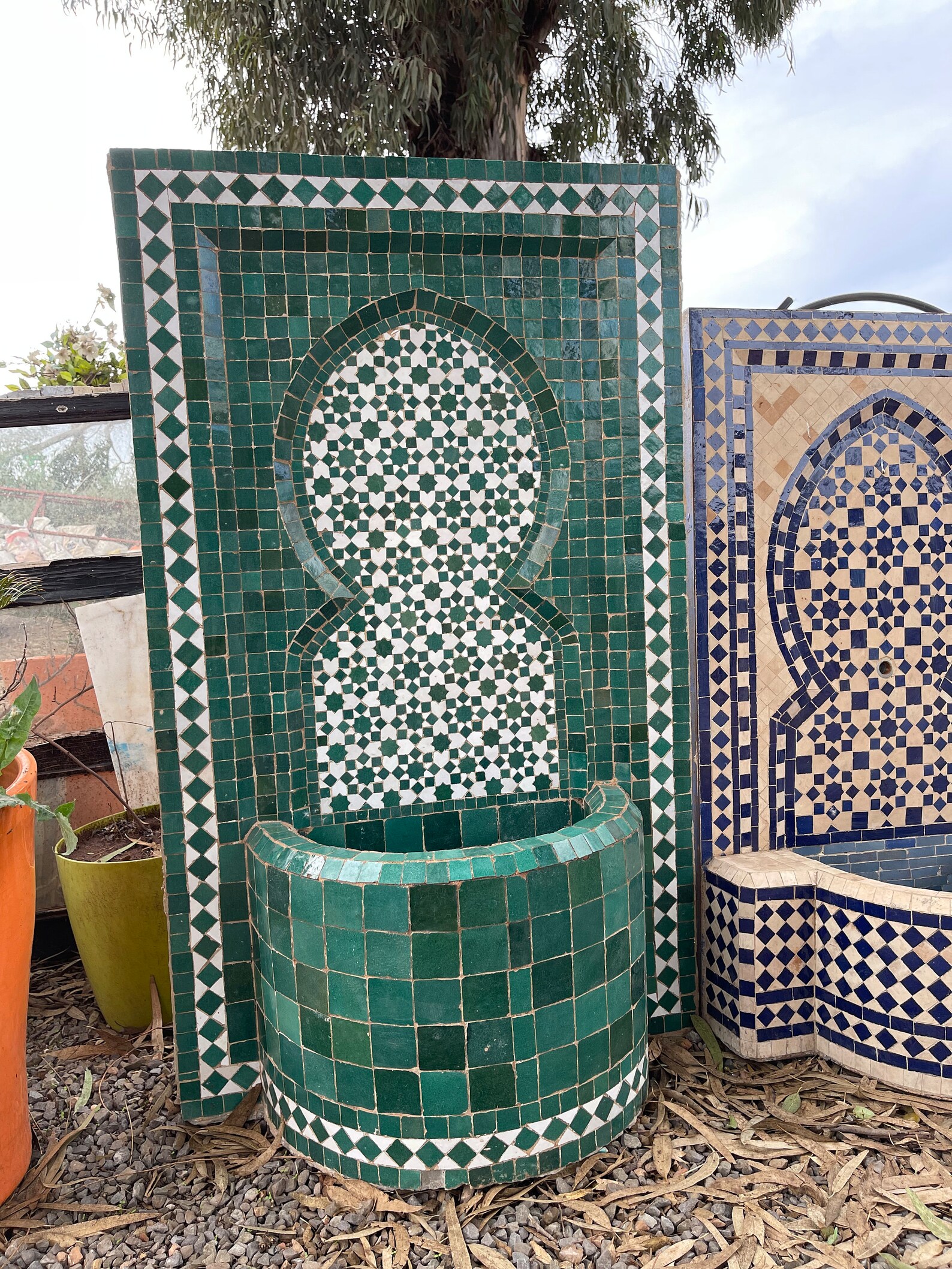 Moroccan Bohemian Handcraft Mosaic Wall Fountain, Atlas Berber Custom ...