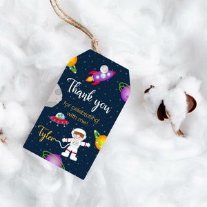 PRINTED Gift Tags-birthday Favor Tags-printed Tags-astronaut Tag-favor ...