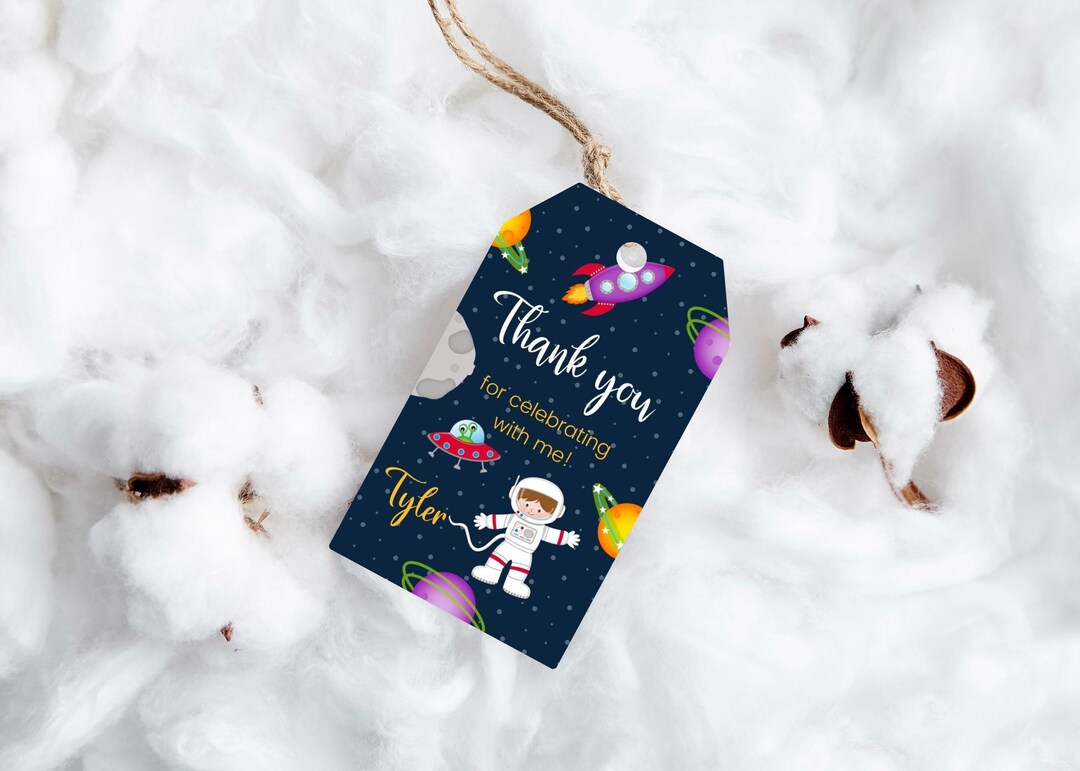PRINTED Gift Tags-birthday Favor Tags-printed Tags-astronaut Tag-favor ...