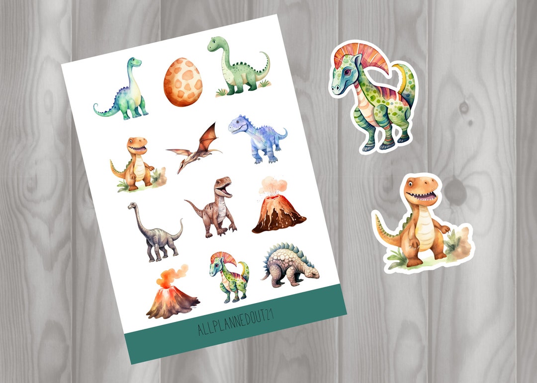 Dinosaur Stickers-planner Stickers-dino Sticker Sheet-sticker Sheet ...