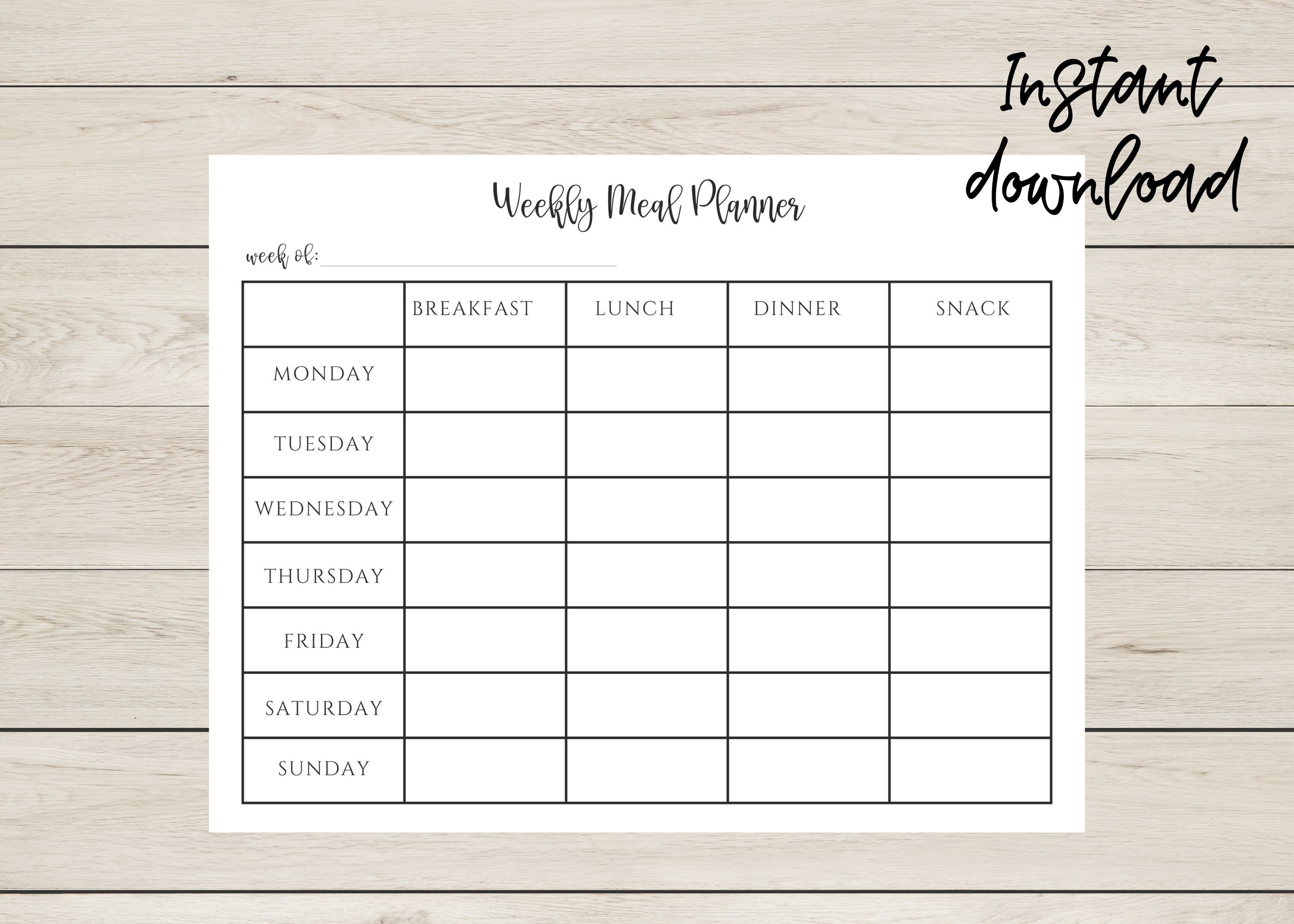 Meal Planner-meal Planner Printable-meal Planner Pdf-weekly Meal ...