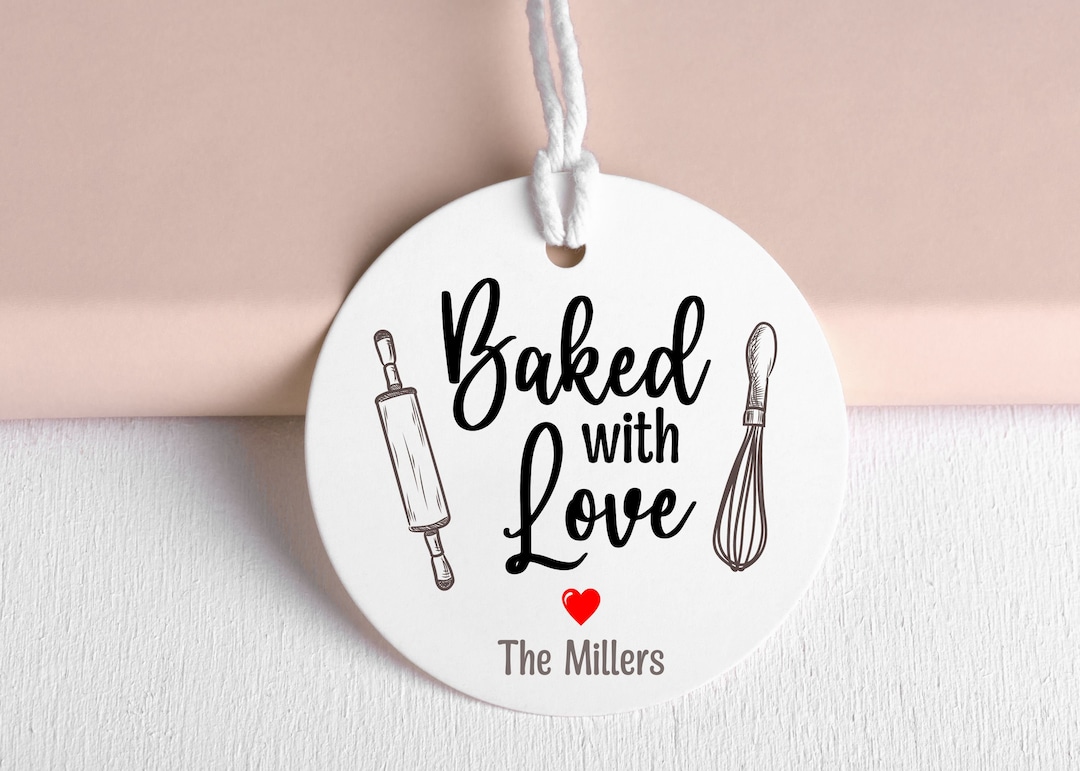 PRINTED Baking Tags-baked With Love Tags-printed Tags-gift Tags for ...