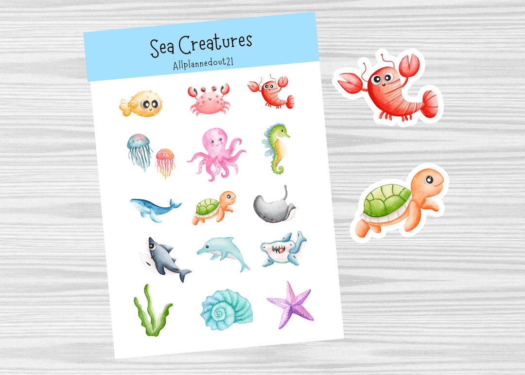 Sea Creature Stickers-planner Stickers-sea Life Stickers-underwater ...