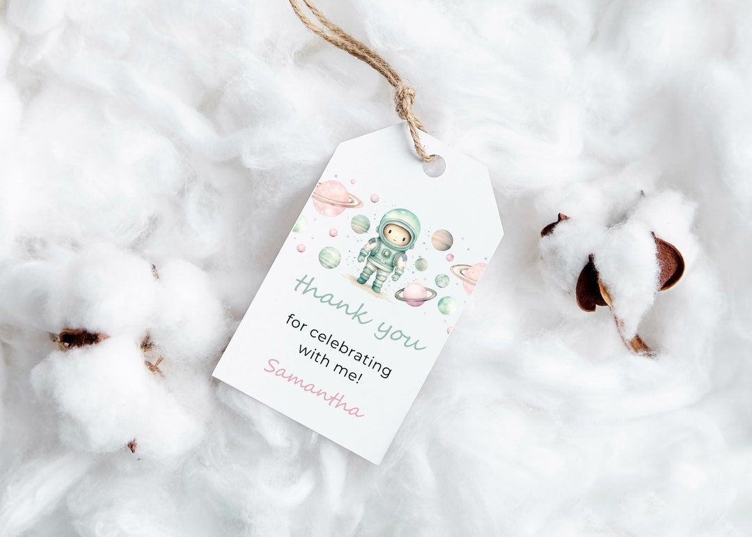 PRINTED Space Gift Tags-birthday Favor Tags-printed Tags-astronaut Tag ...