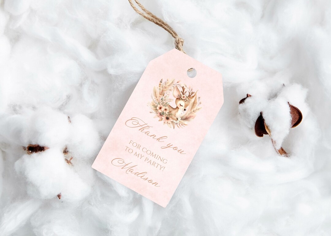 PRINTED Deer Thank You Tags-deer Favor Tags-baby Shower-baptism Gift ...
