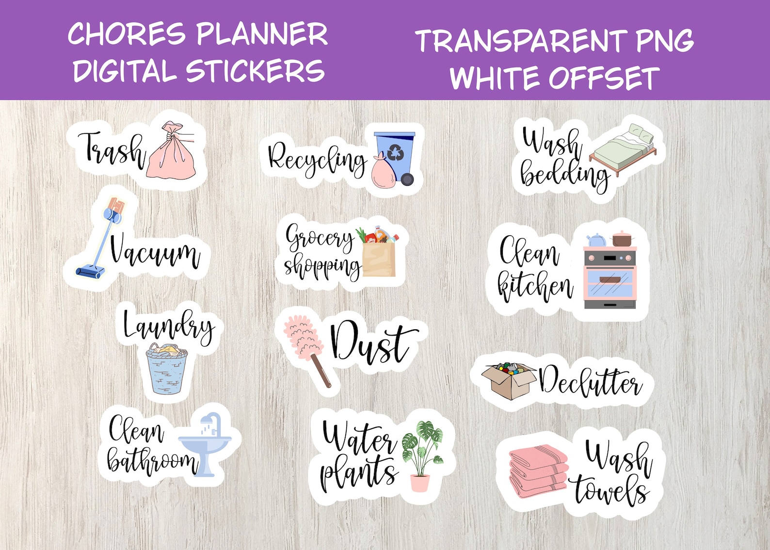 Planner Sticker Chores Digital-digital Planner Stickers-planner ...