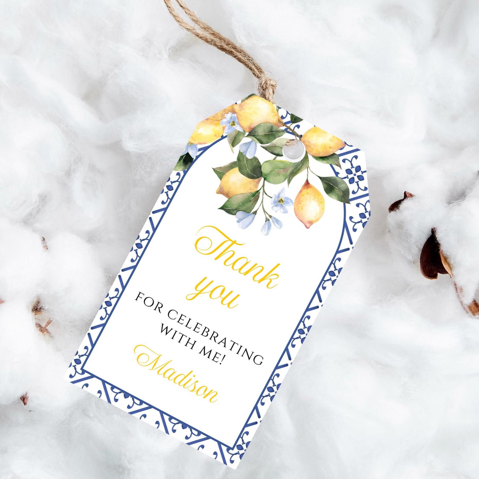 PRINTED Lemon Thank You Tags-favor Tags-printed Tags-bridal Shower Tags ...